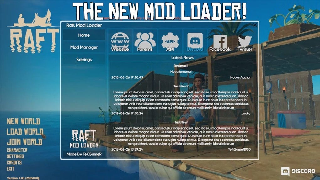 Raft Mod Loader Raft Mod Loader